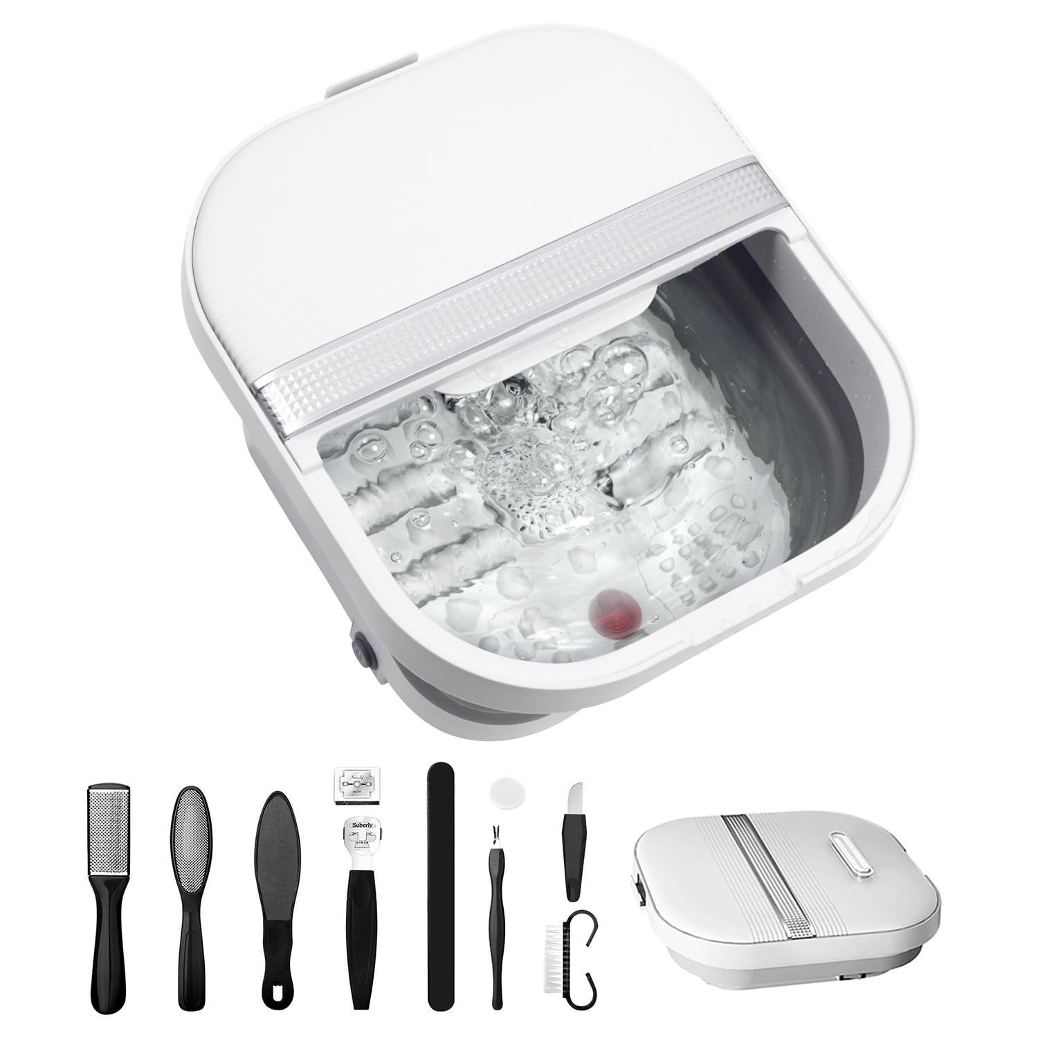 Collapsible Foot Spa Bath with Heat and Massage Rollers, Foot Soak Tub ...