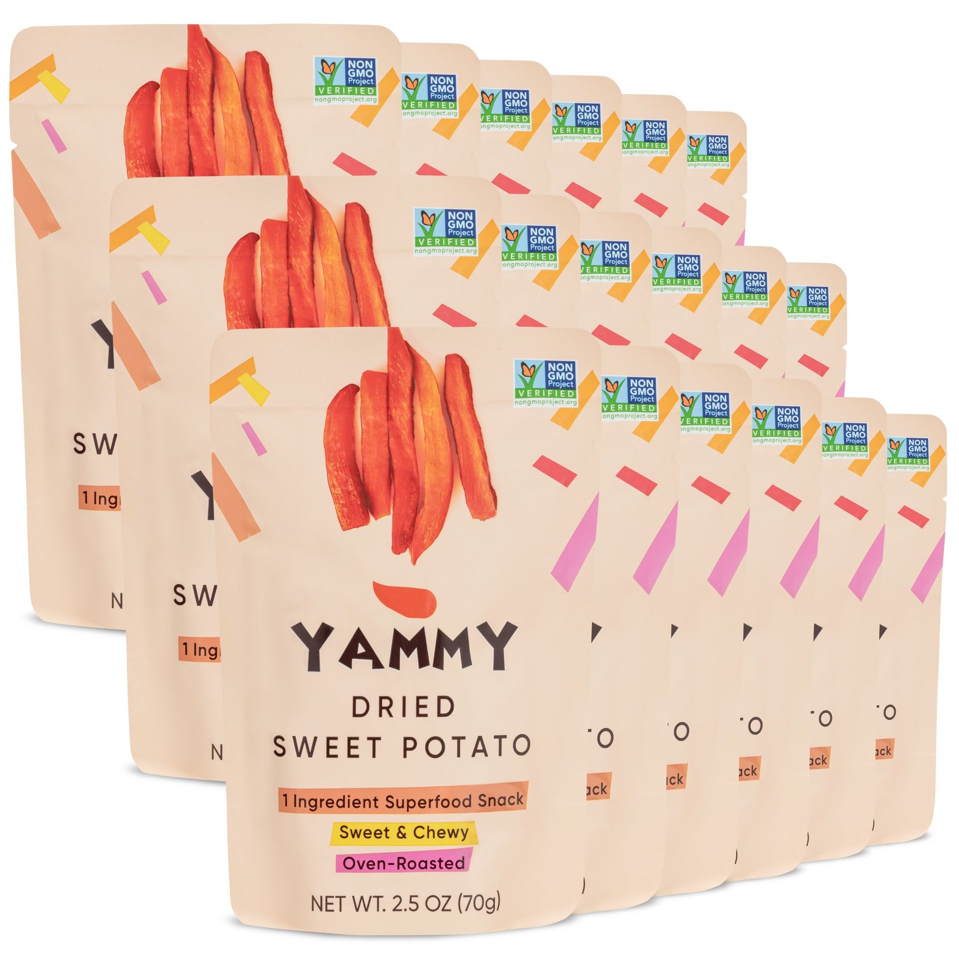 Get Yammy Dried Sweet Potato Sticks 1 Ingredient Snack (70g x 18 Bags ...