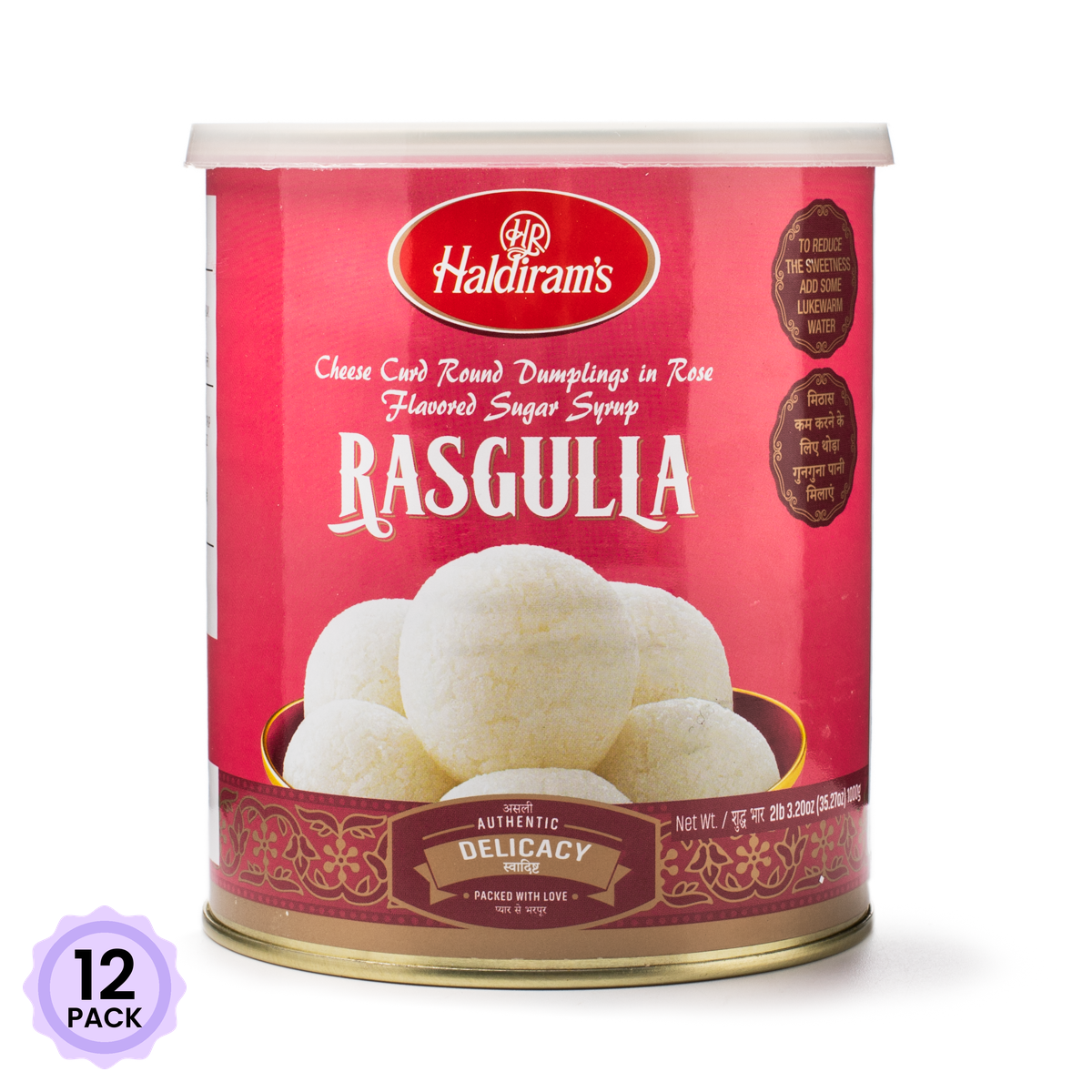 Get Haldiram's Classic Indian Rasgulla 1000 g*12 pack Delivered | Weee ...