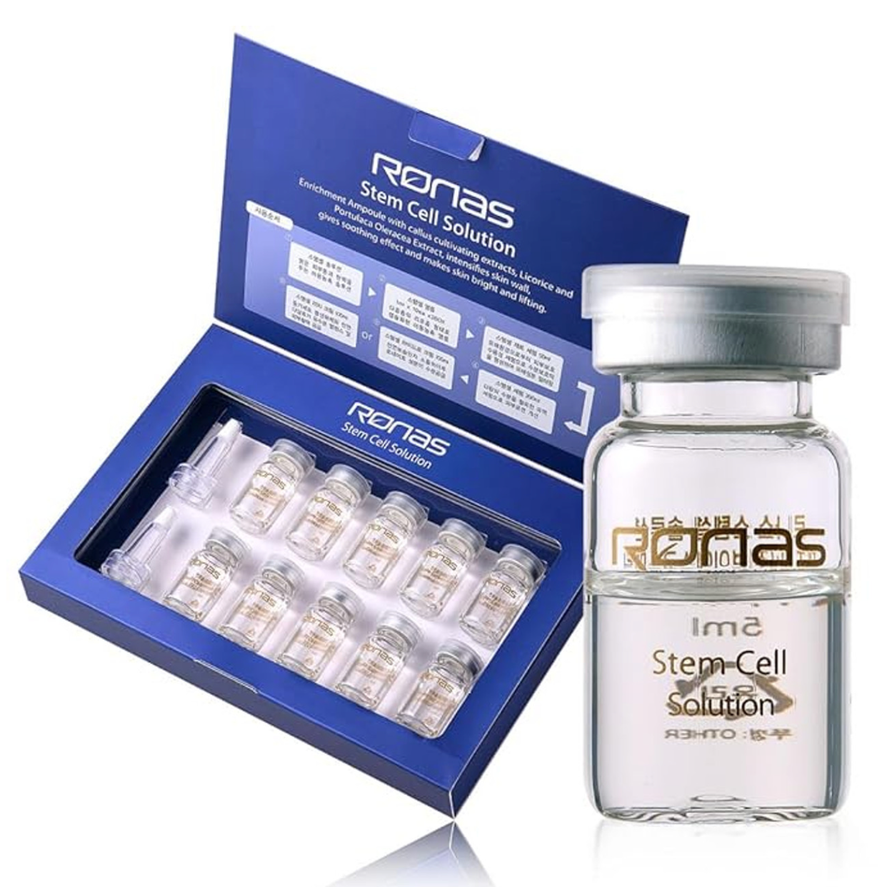 Ronas 干细胞解决方案安瓿抗衰老配方适合所有皮肤类型 0.16 盎司/10 瓶 - Weee!