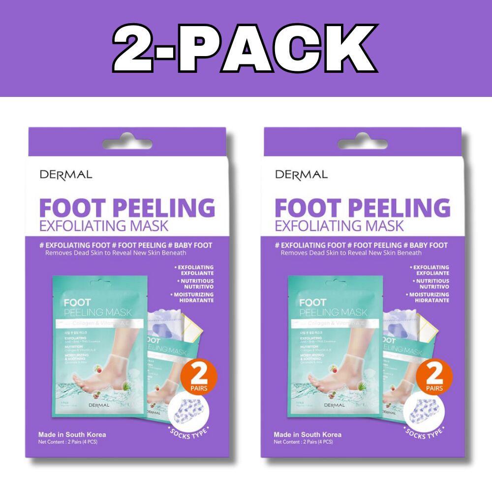 DERMAL Foot Peeling Exfoliating Mask 2-Pack - Weee!