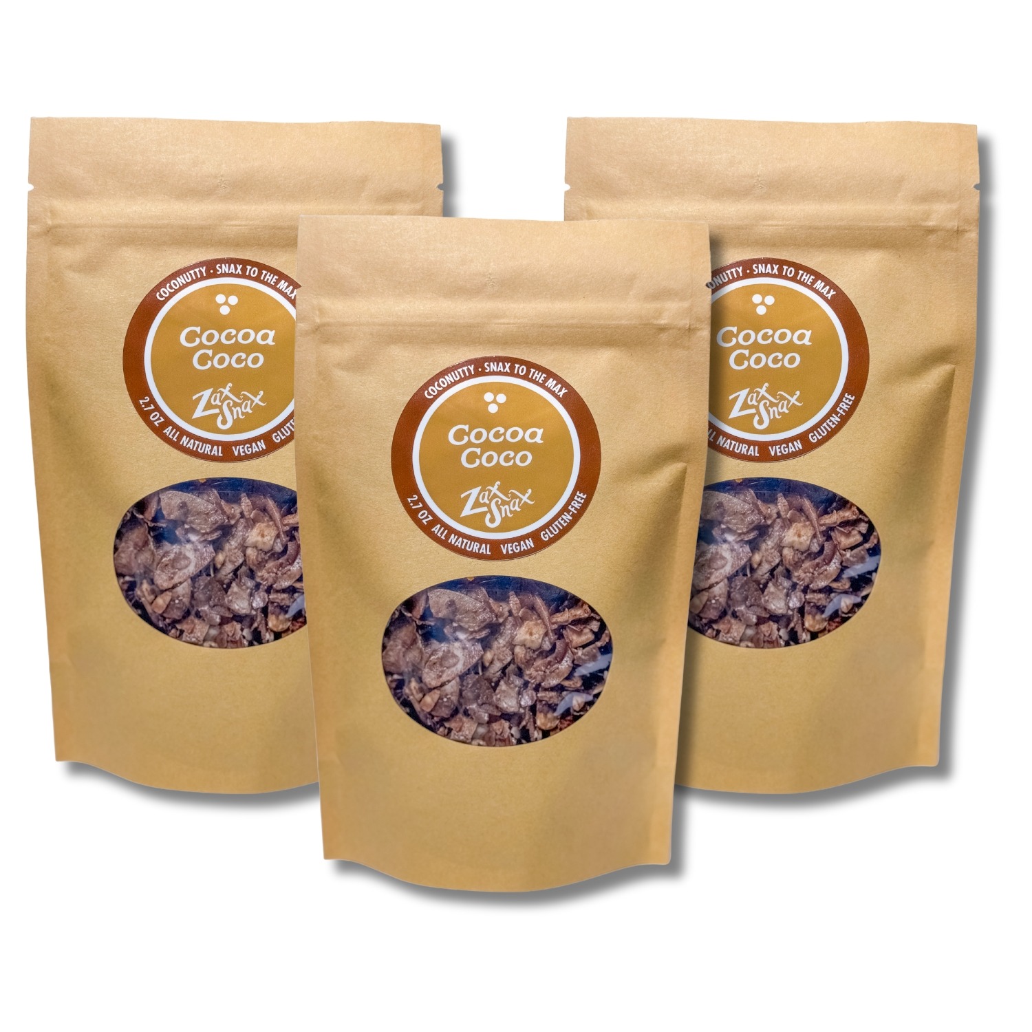 Get Zax Snax Coconut Snack Mix, Cocoa Coco Flavor, All-Natural Chips- 2 ...