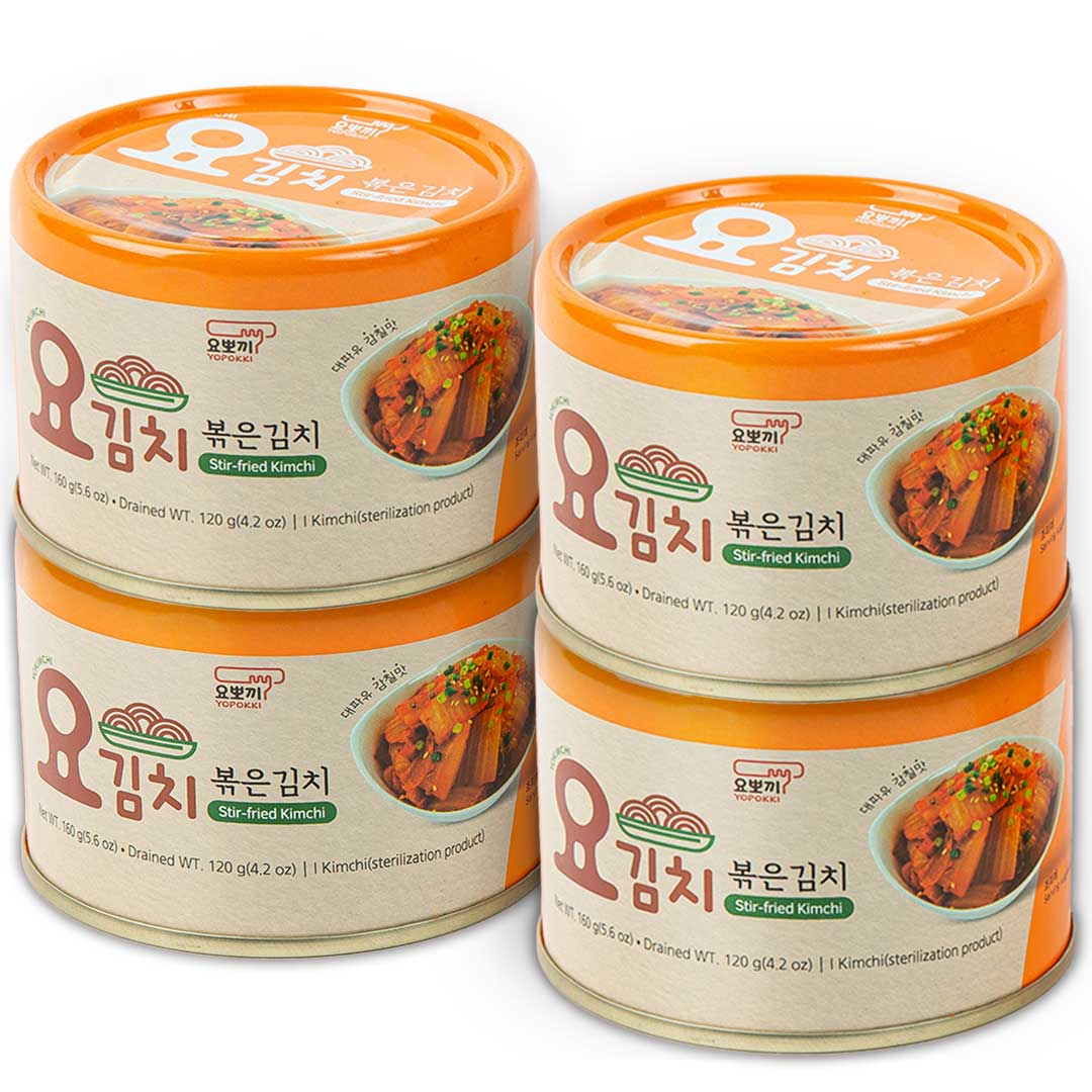 Korean Canned Stir-fried Kimchi napa Cabbage (4 Pack, Stir fried taste ...