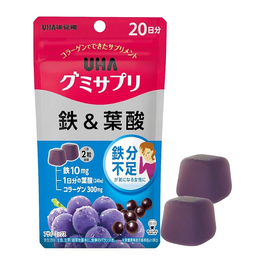 UHA グミサプリ 鉄＆葉酸 20日分 40粒 - Weee!