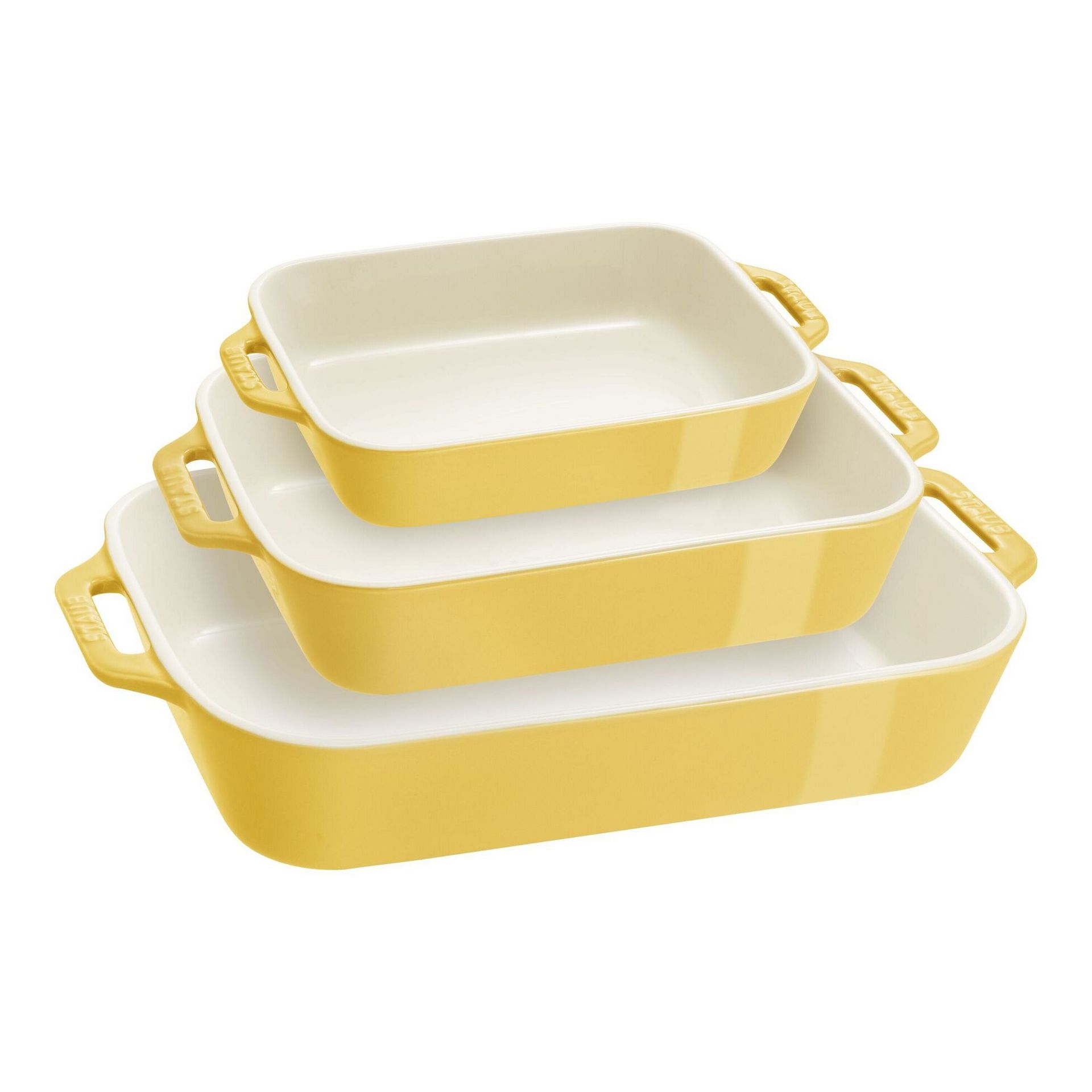 STAUB Ceramic 3-pc Rectangular Baking Dish Set 3-pc / Citron - Weee!