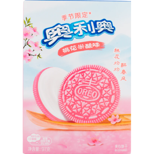 Get Oreo Sandwich Cookies, Peach Blossom Rice flavor, Seasonal Special ...