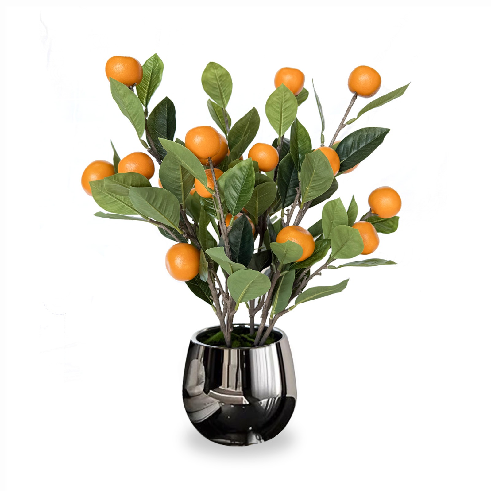 Get 19" Artificial Orange Fruit Tree with Silver Pot Delivered | Weee ...