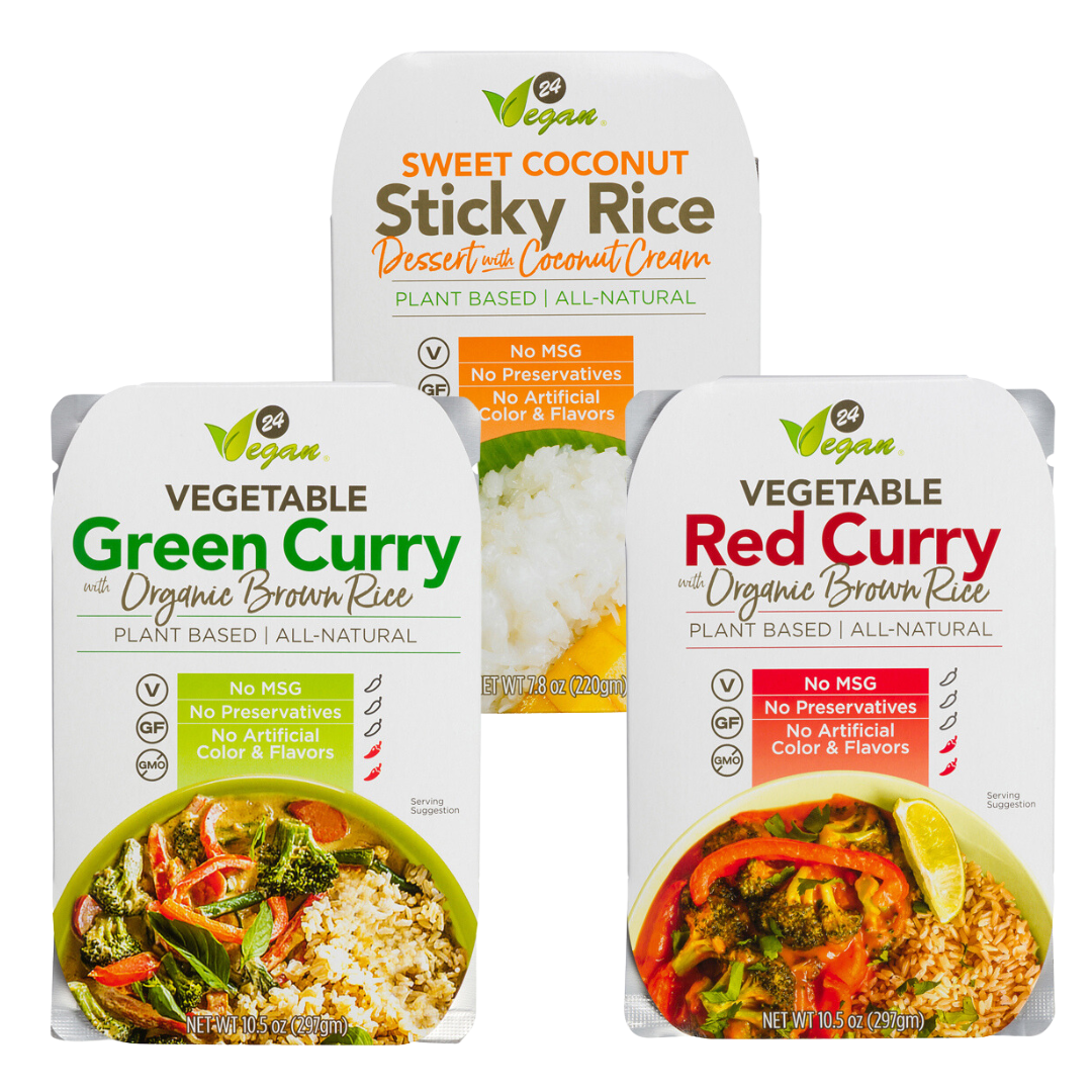 Get 24 Vegan Rice Sampler Pack - Green Curry, Red Curry and Coconut ...
