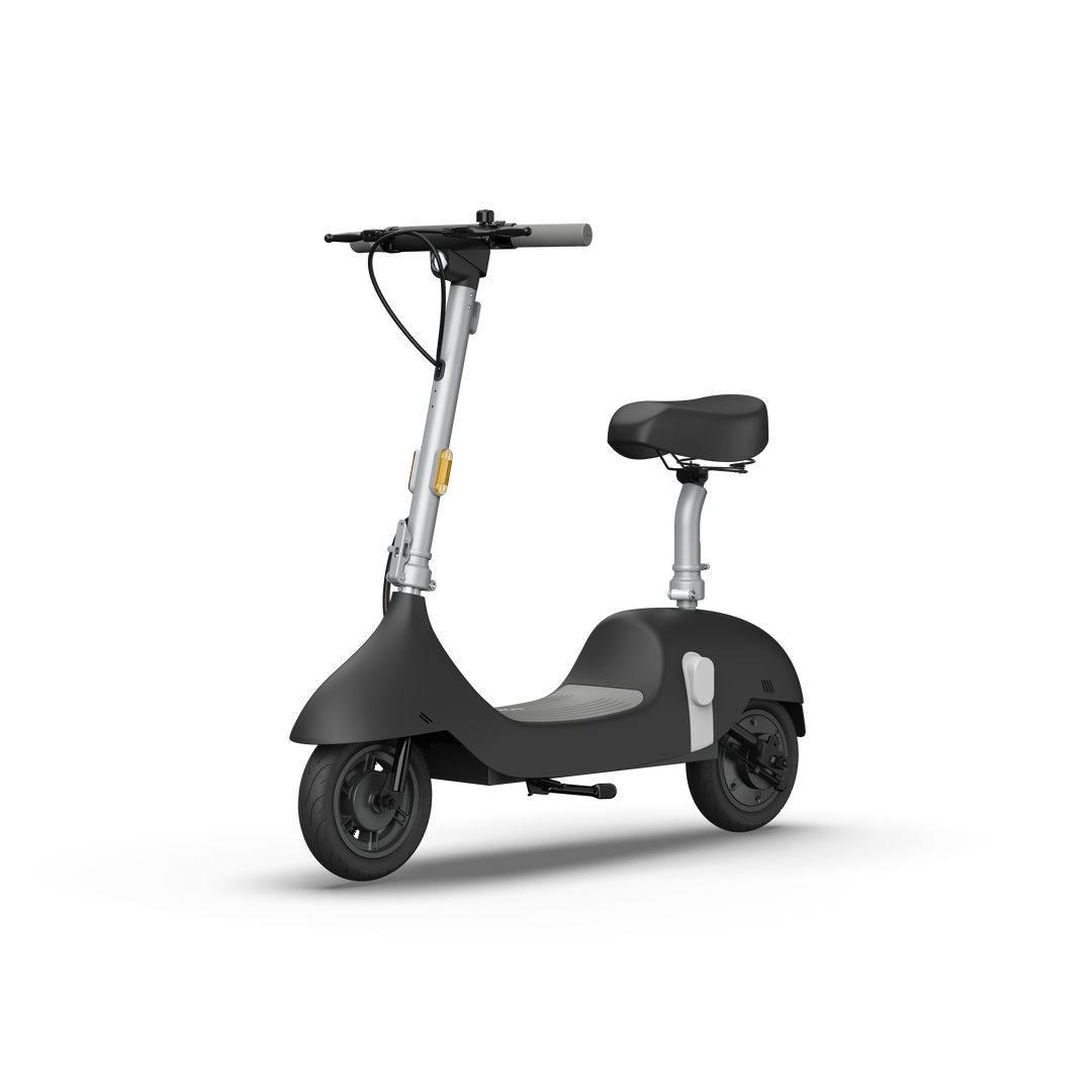 Get OKAI Retro-Style Electric Scooter with Comfortable Seat 10" Wheels ...