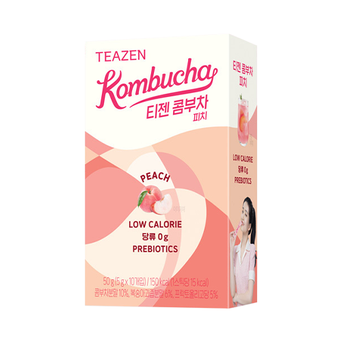 Kombucha Tea Powdered Beverage Mix 10 Sticks Peach - Weee!