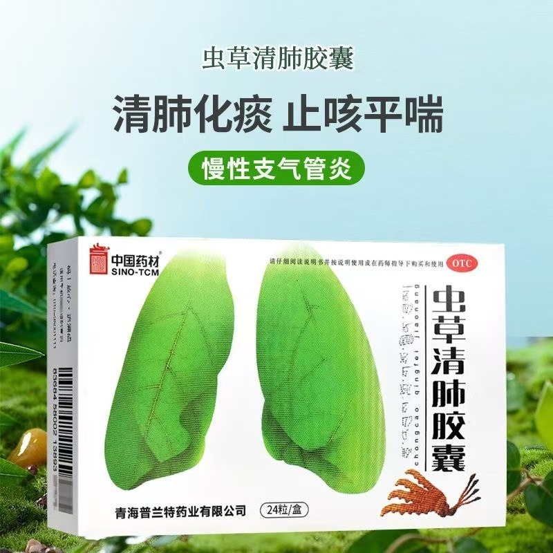 Cordyceps Qingfei Capsule 24 capsules/box Bronchitis cough expectorant ...