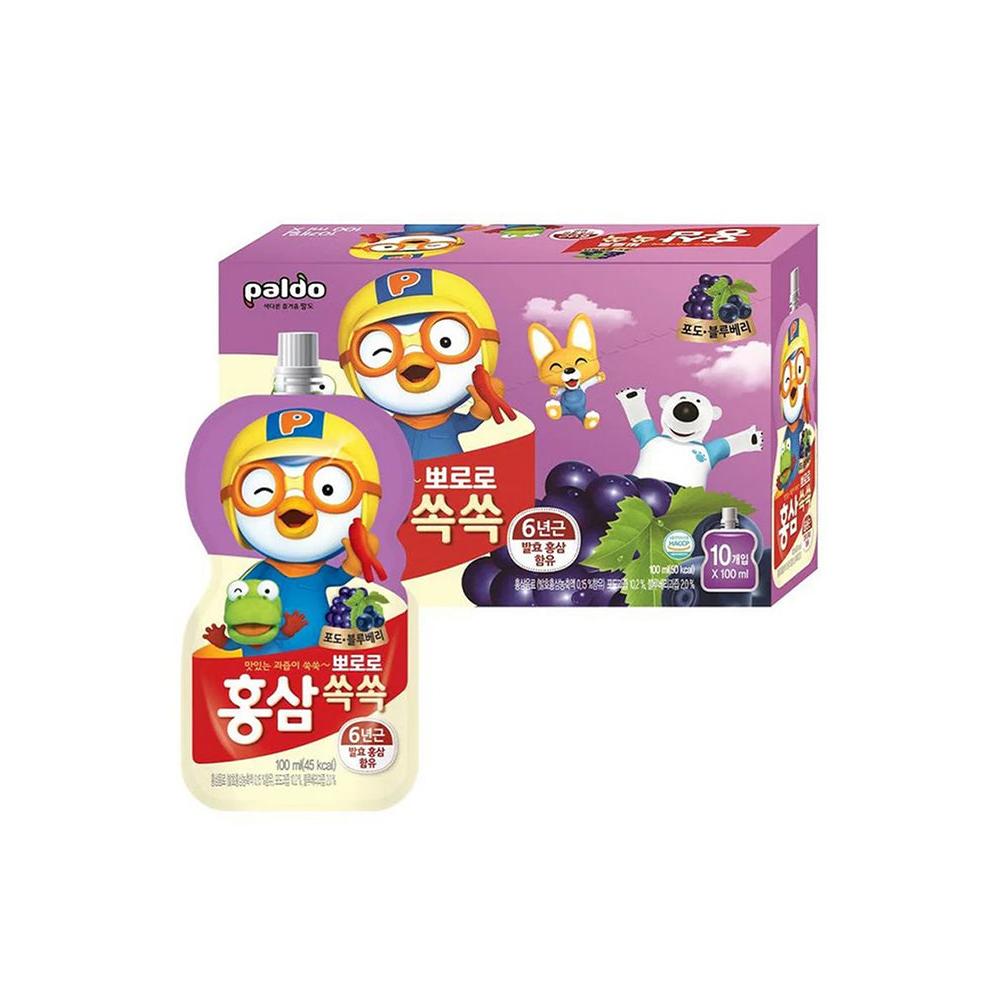 Get PALDO Red Ginseng Pororo - GRAPE & BLUEBERRY (100mLx10) Delivered ...