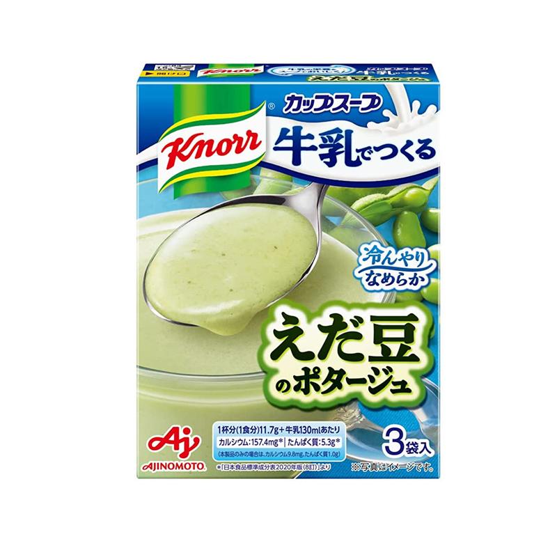 AJINOMOTO KNORR Creamy Edamame Instant Soup With Cold Milk 3 Bags - Weee!