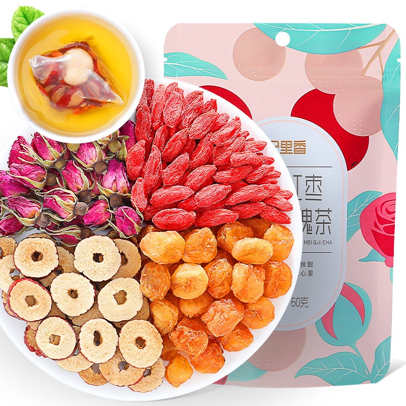 Qi Li Xiang 】 Longan red date rose Wolfberry tea balance endocrine 60g ...
