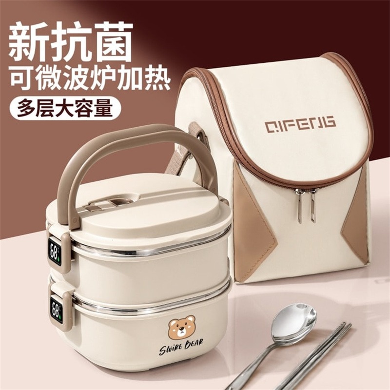 Get Stainless steel insulated lunch box, two layers, 1 1 each Delivered ...