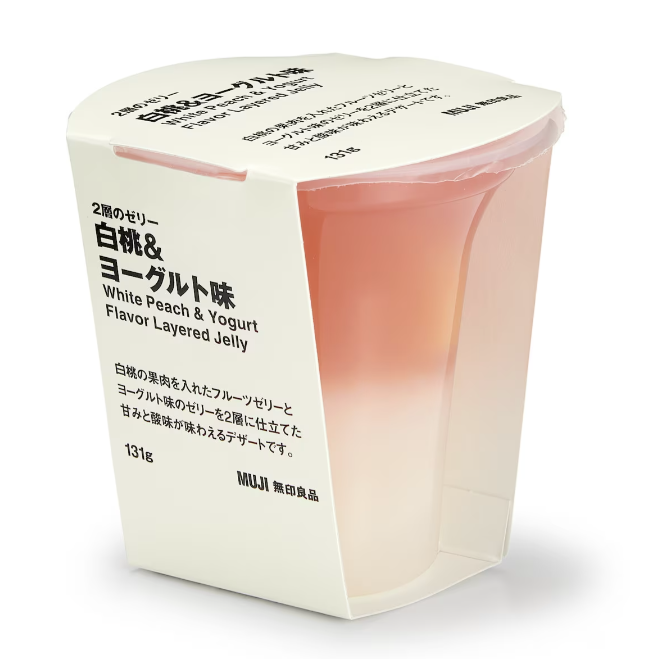 MUJI White Peach Yogurt Flavor Flavor Layered Jelly 131g - Weee!