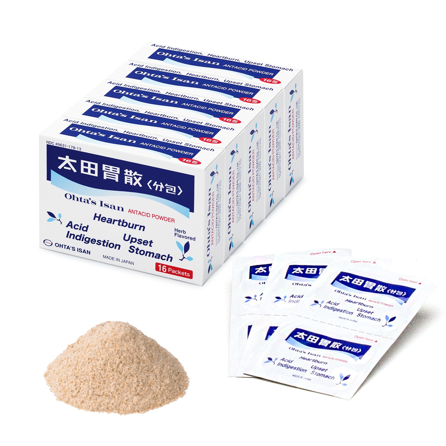 Ohta's Isan Antacid Powder Pouch - 5 bundle 5 box - Weee!