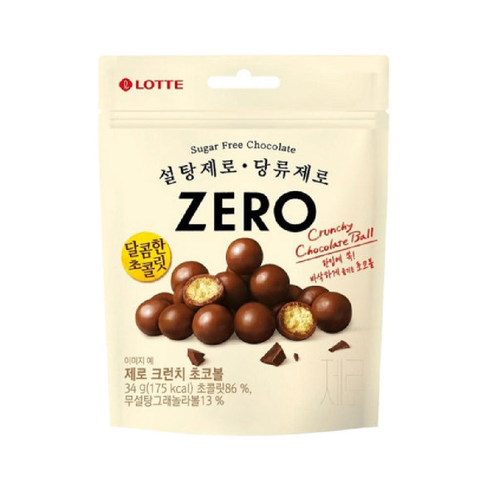 Get Lotte Zero Crunchy Chocolate Ball (Sugar Free) 34g Delivered | Weee ...