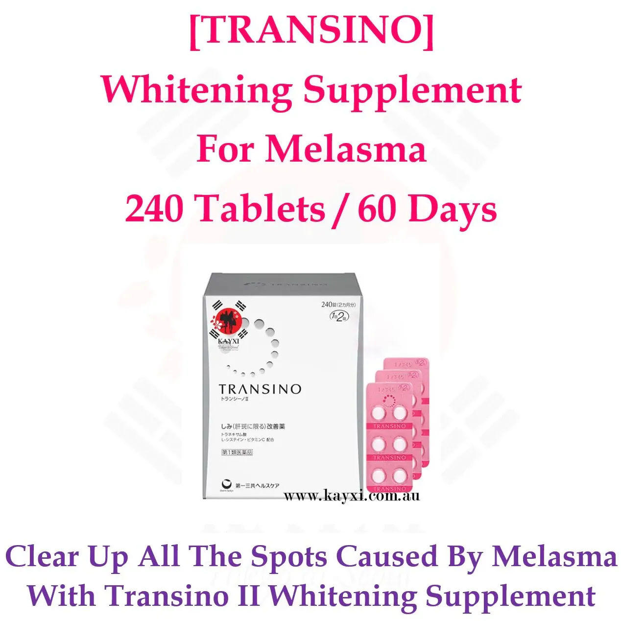 Get Transino II 240 tablets for Melasma Dark Spots Treatment Delivered ...
