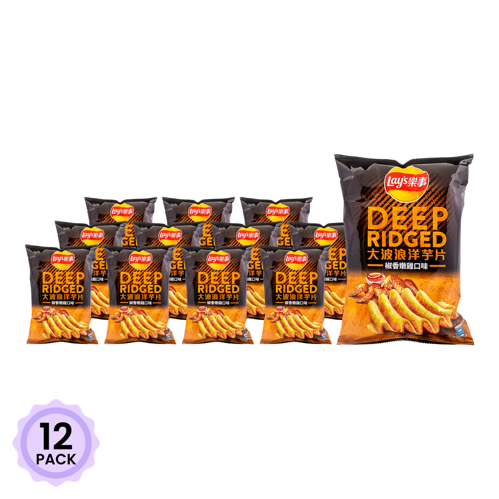 Get Lay's Deep Ridged Pepper Chicken Flavored Chips 30.5 g*12 pack ...