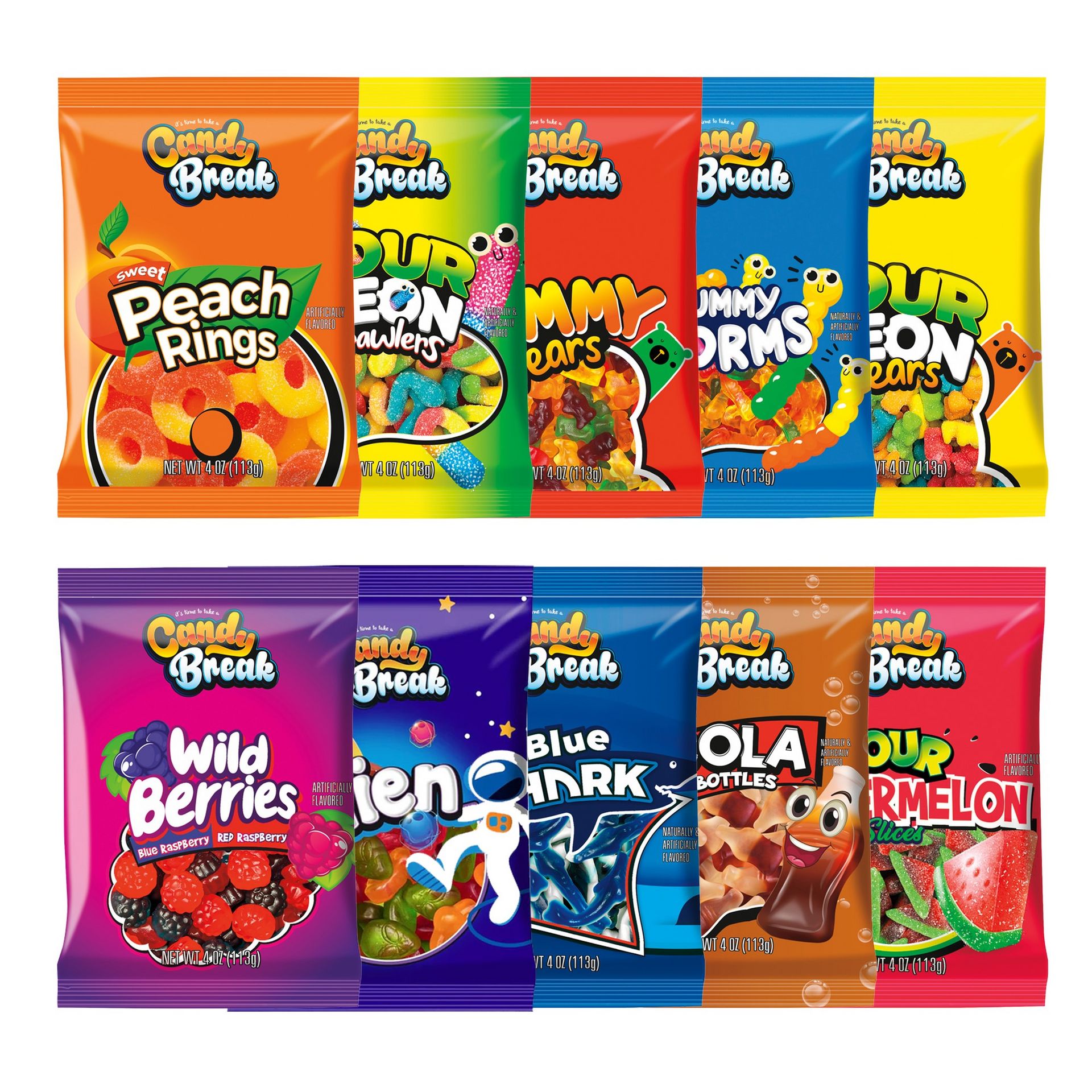 Get Candy Break Gummy Variety Pack 10-Pack 4oz Bags Delivered | Weee ...