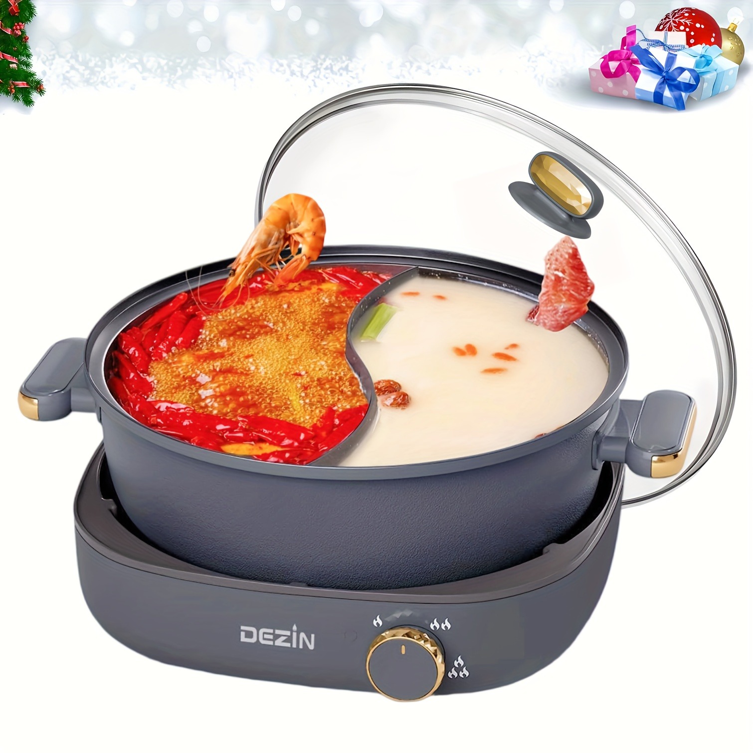 Get Dual Flavor Pot Electric Hot Pot with Divider 1 count Delivered ...