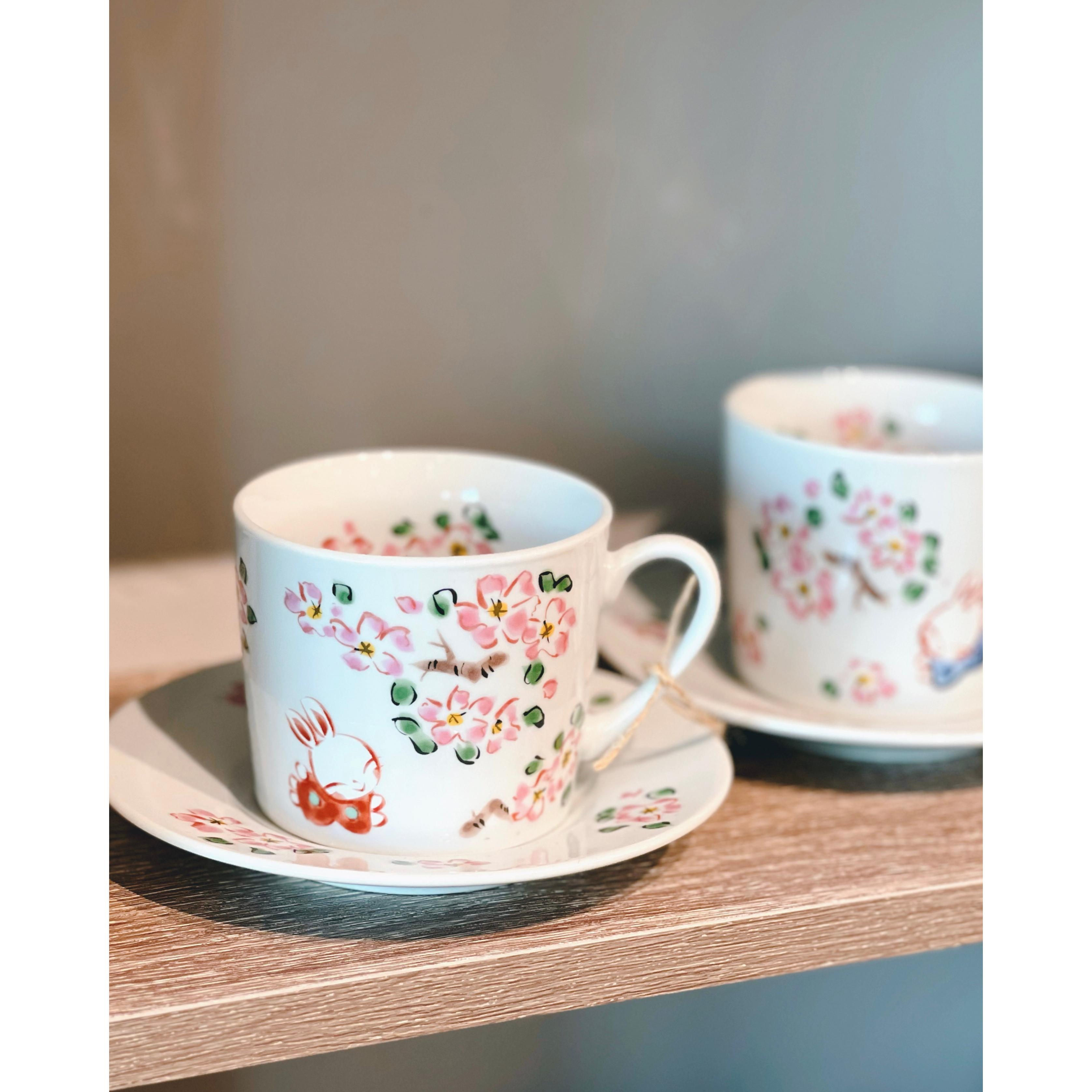 Get Japan Yudachi Bunny Coffee Cup Set GiftBox Red Bunny Delivered ...