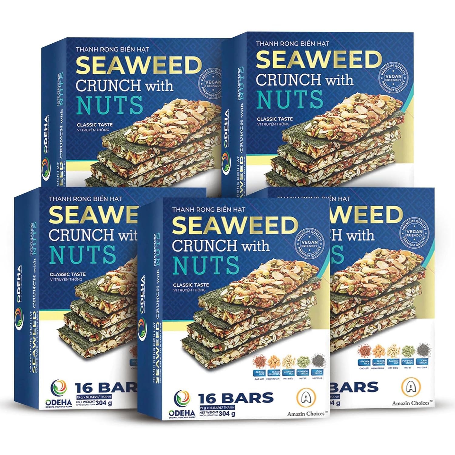 Get Seaweed Crunch with Nuts Classic 304g, 80 Bars. Delivered | Weee ...