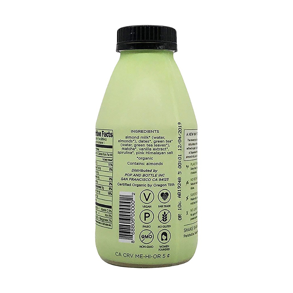 Weee! - Pop & Bottle Matcha Green Tea Almond Latte