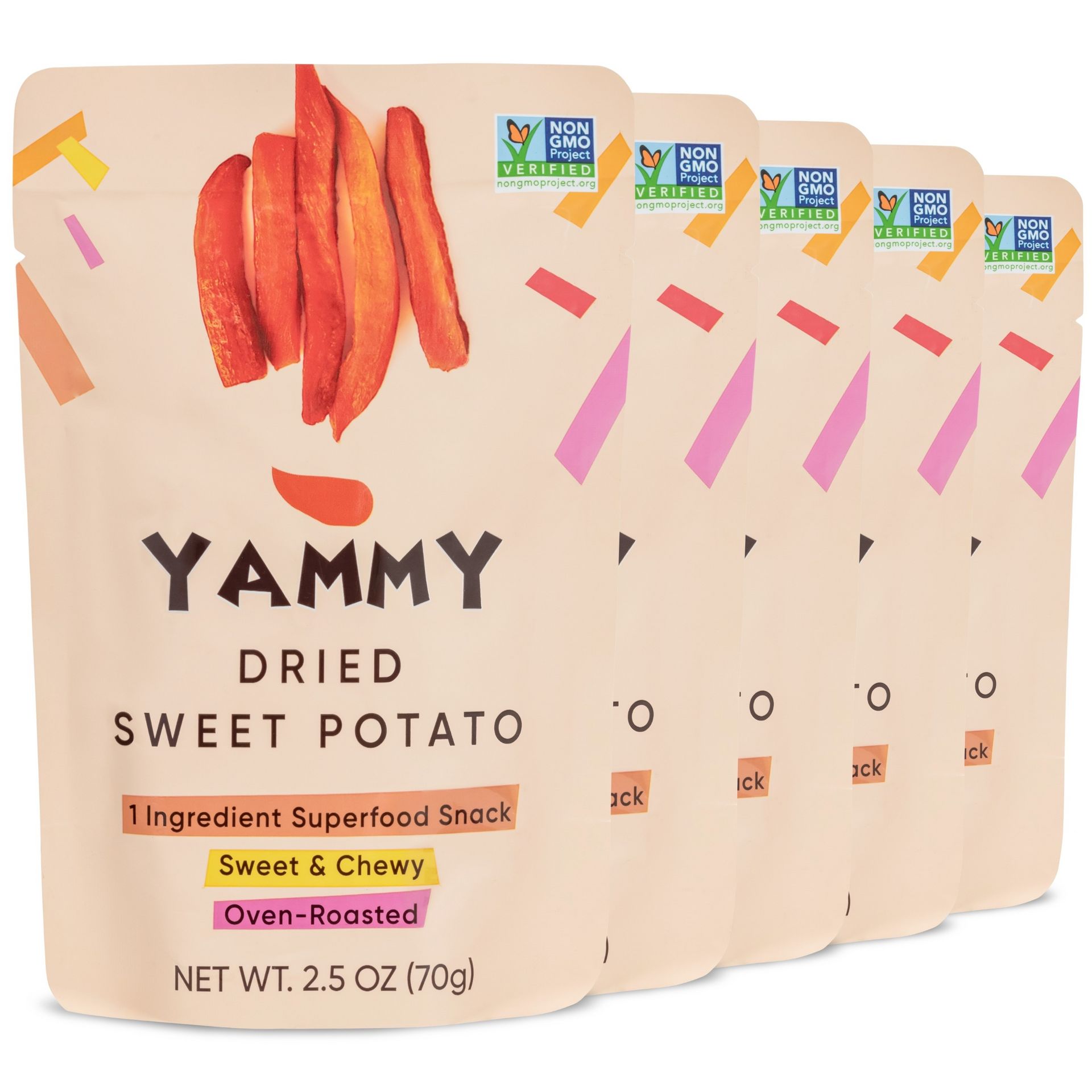 Get Yammy Dried Sweet Potato Sticks 1 Ingredient Snack (70g x 5 Bags ...