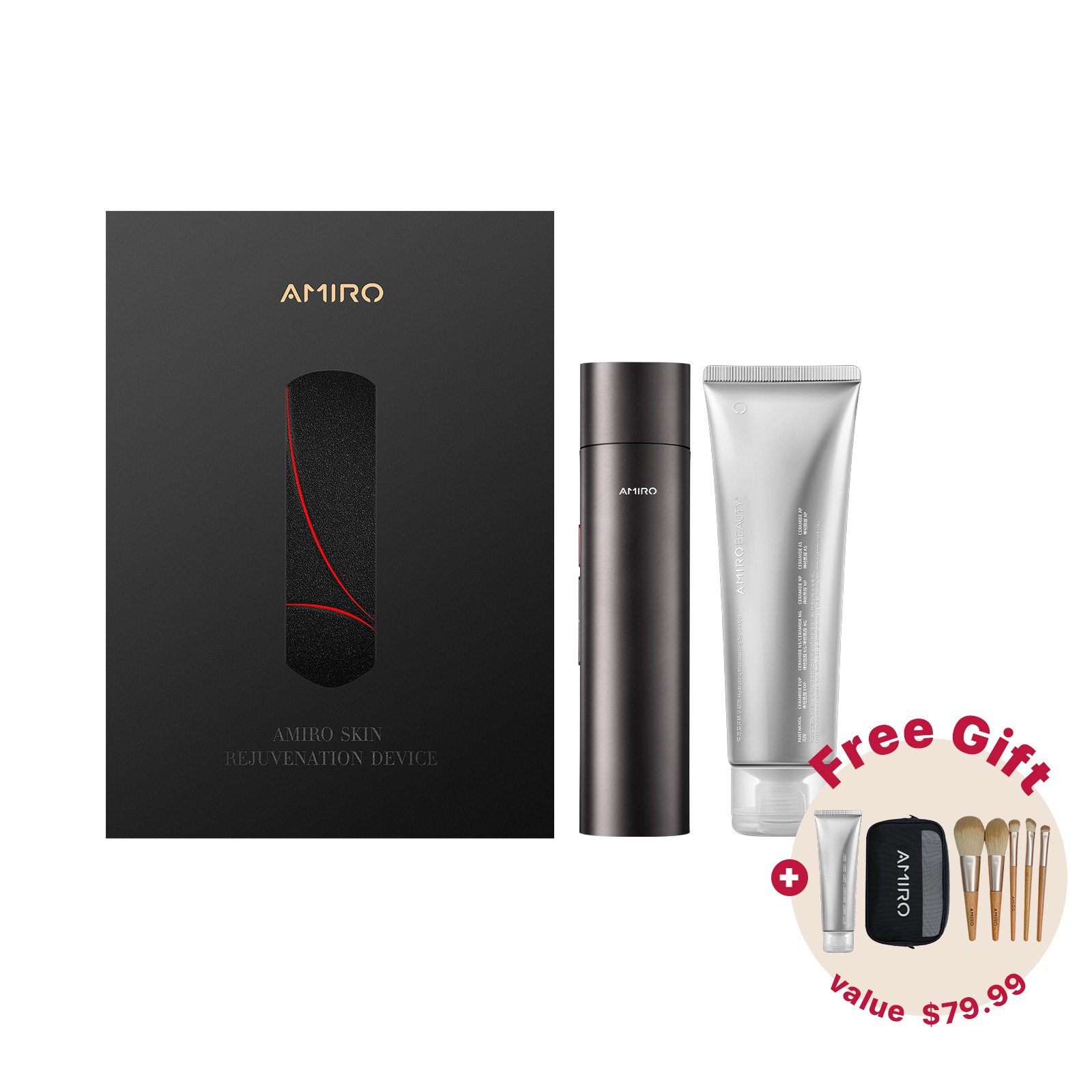 AMIRO R1 PRO Facial RF Skin Tightening Device Black with 70ml Preparation Gel - Weee!