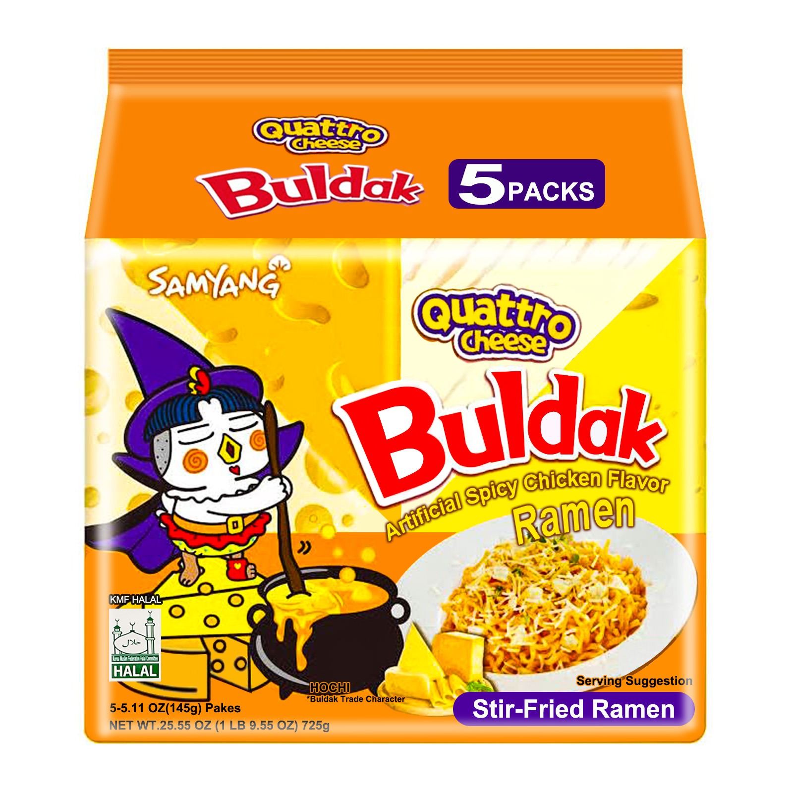Get SAMYANG Buldak Stir-Fried Spicy Chicken Ramen Quattro Cheese Flavor ...