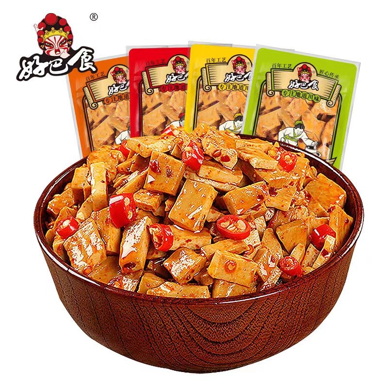 Get Hao Ba Shi Nanxi Classic dried tofu 250g (Spicy+Spicy+Pickled Pepper+Barbecue) Sichuan ...