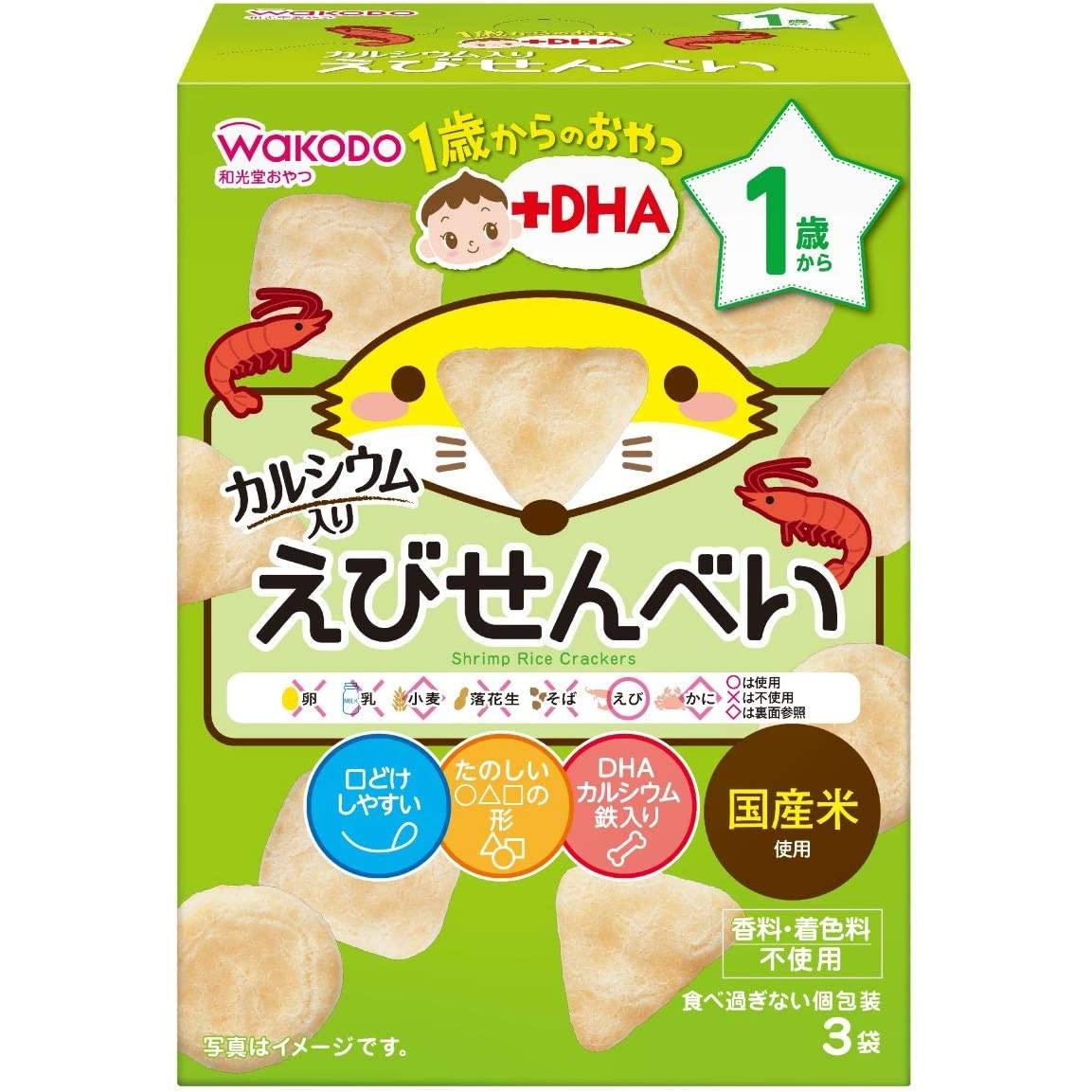 WAKADO Snacks for 1Olds + DHA Shrimp Rice Crackers - Weee!