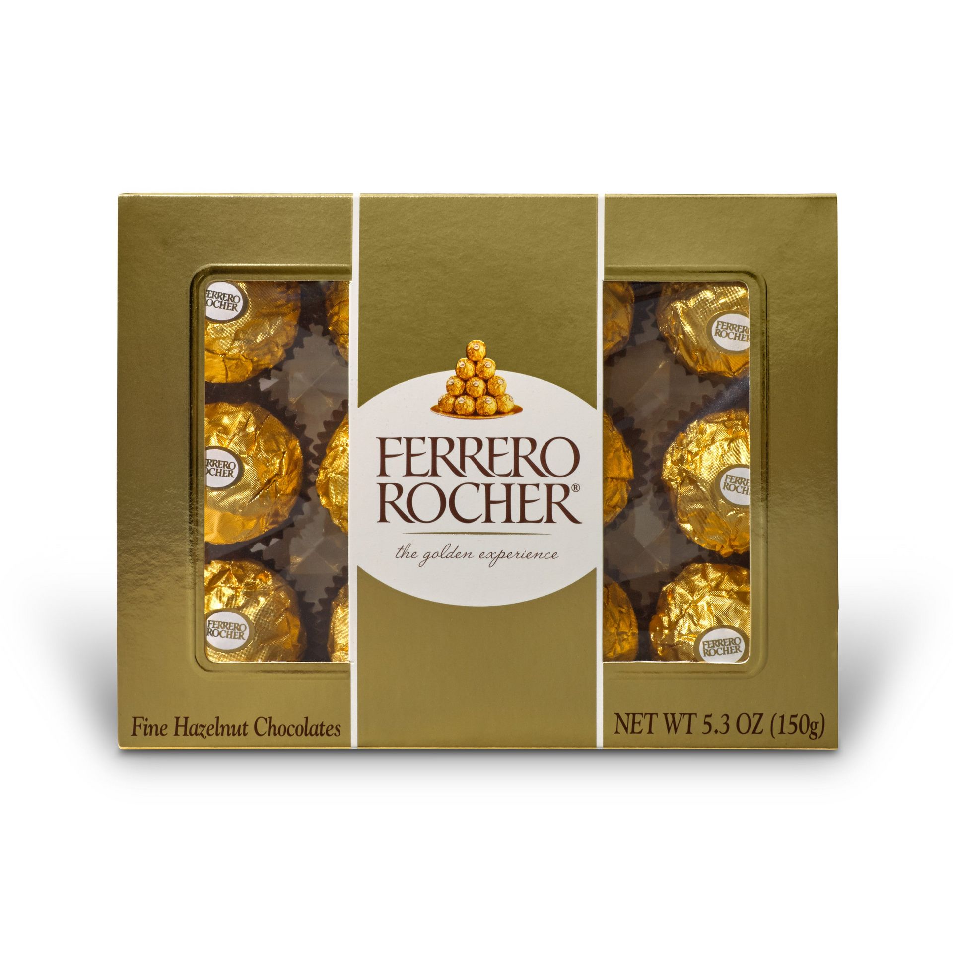 Get Ferrero Rocher Fine Hazelnut Chocolates, Chocolate Gift Box, 5.3 oz ...