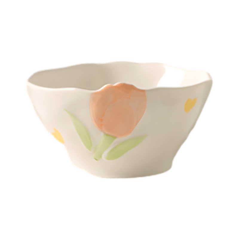 Get Cute Tulip Ceramic Rice Bowl Round Bowl 4.75" Delivered | Weee ...