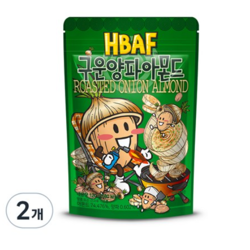 Get [Korea Direct ] HBAF roasted onion almond 120g, 2 pieces Delivered | Weee! Asian Market