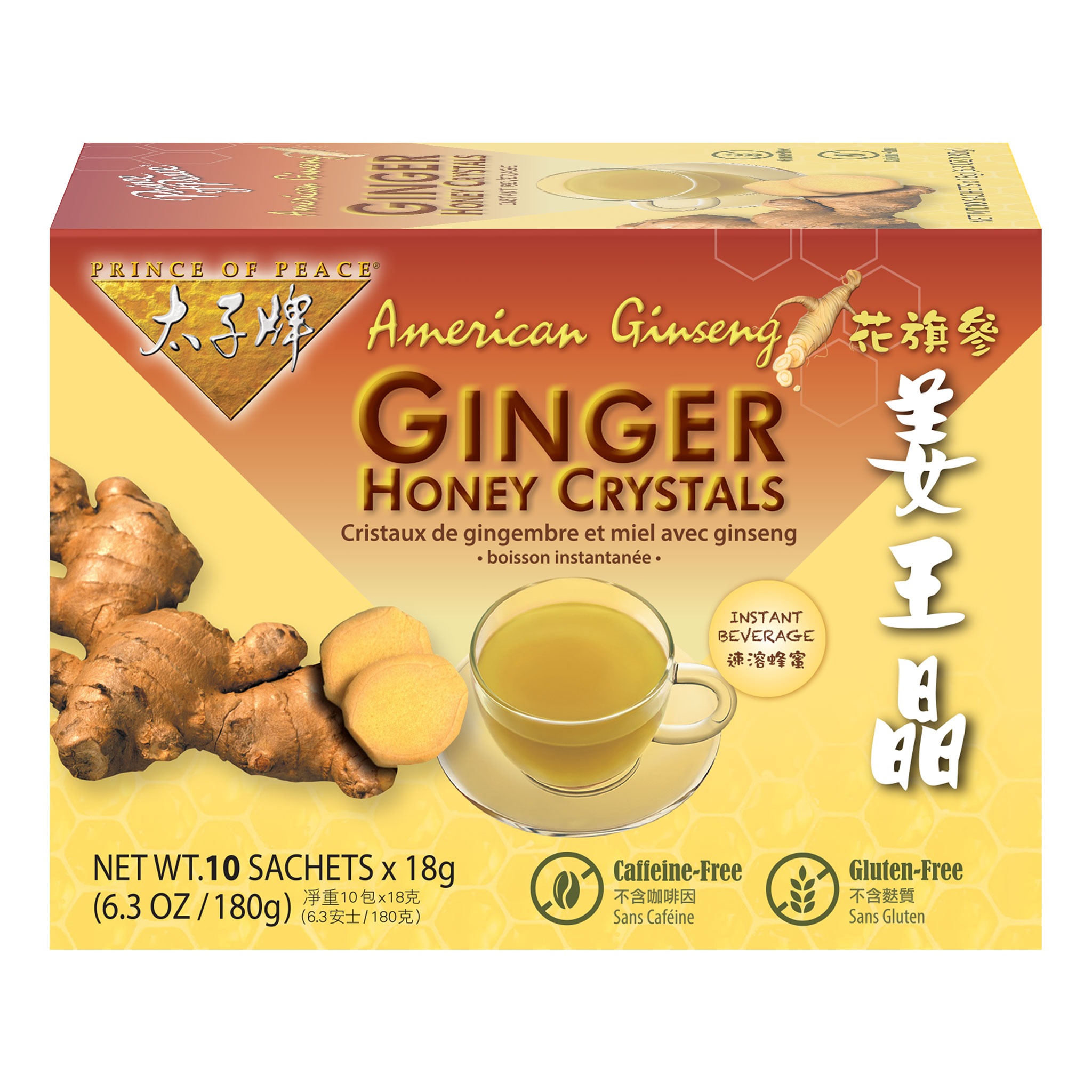 Get Prince of Peace Instant American Ginseng Ginger Honey Crystals, 10 ...