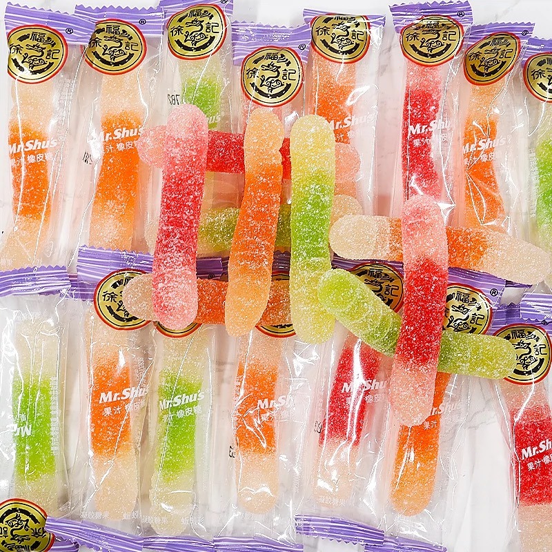 Get Xufuji Earthworm shaped Fruit Juice Acorn Candy Caterpillar QQ ...