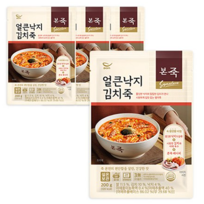 Get [Korea Direct ] Spicy octopus kimchi porridge 200g, 4 packs ...