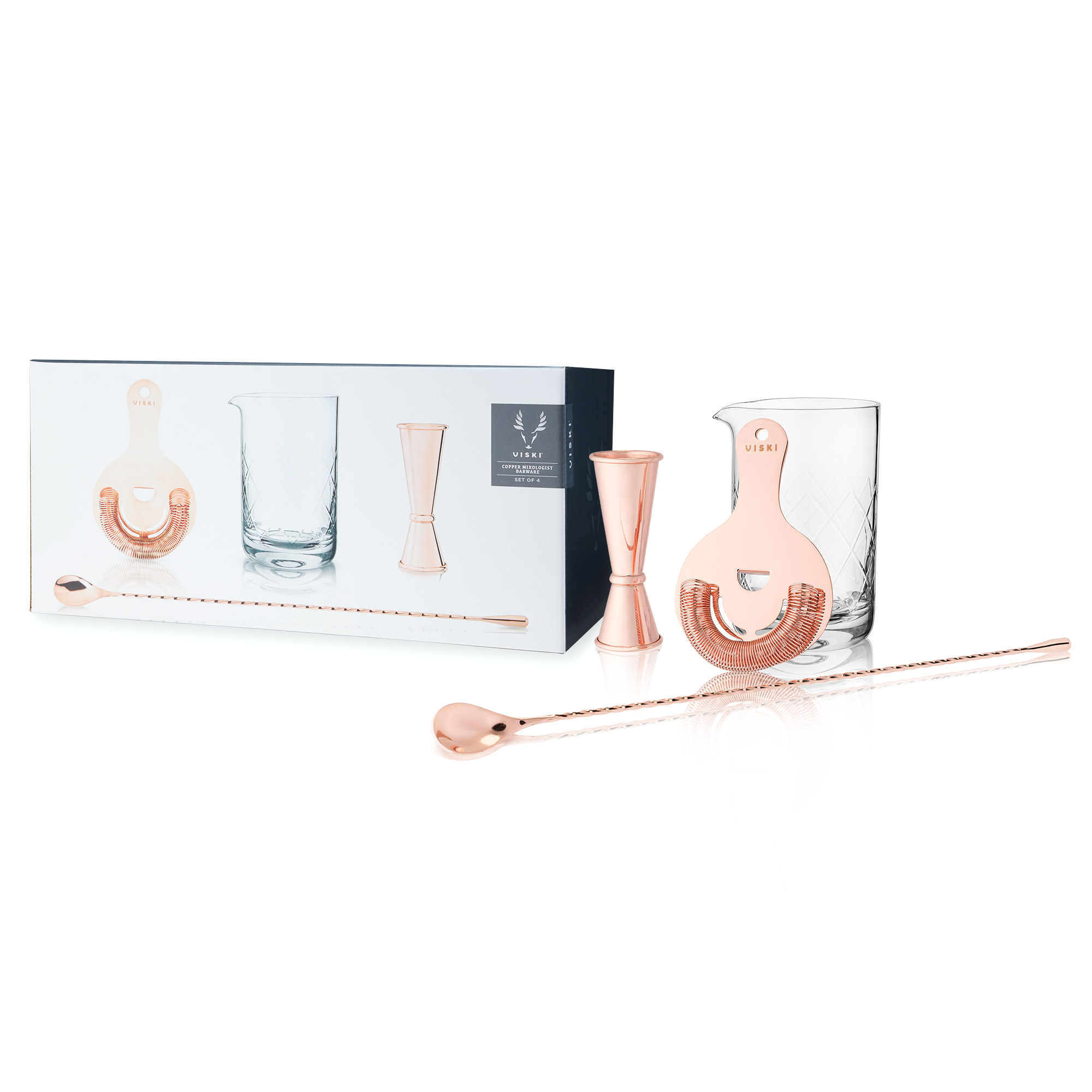 4-Piece Copper Mixologist Barware Set by Viski® - Weee!