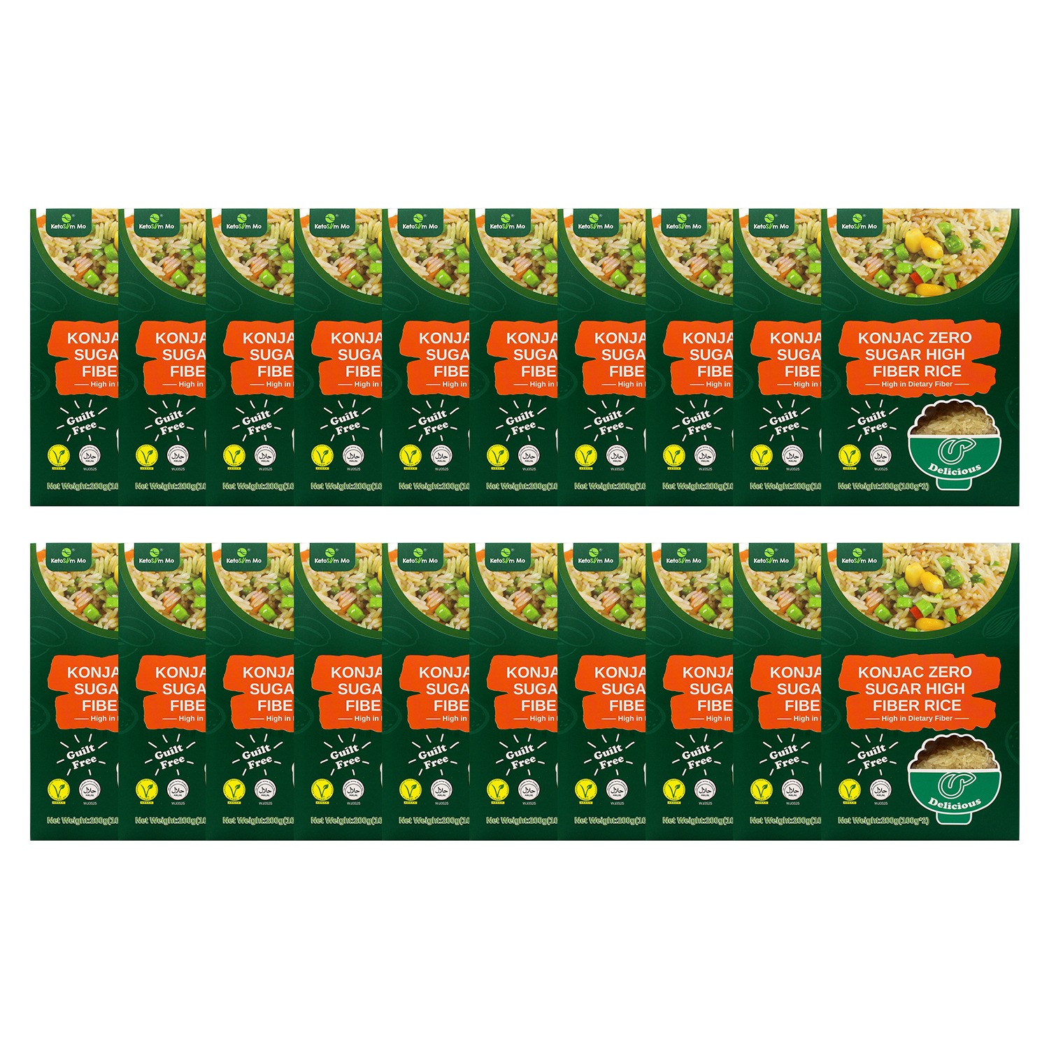 Konjac Zero Sugar High Fiber Rice 20 Pack 200 g*10 pack - Weee!