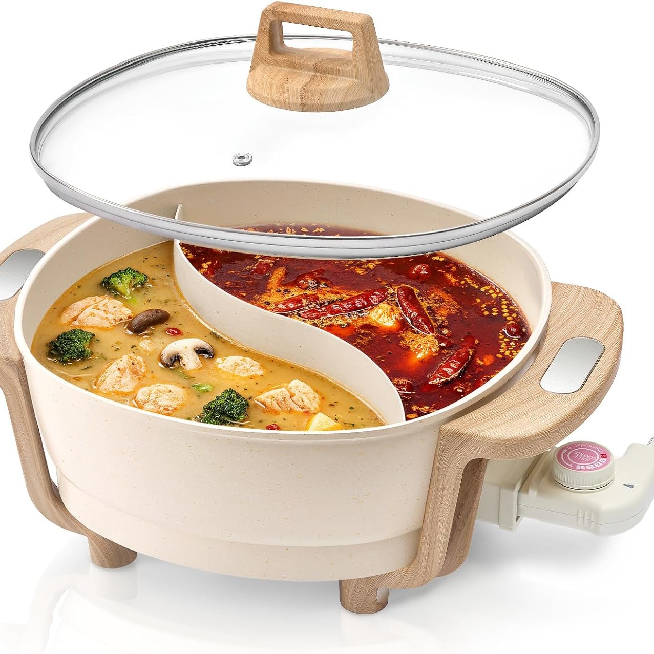 Get Hot Pot Electric Hot Pot with Divider, Large 6L 1 count Delivered ...