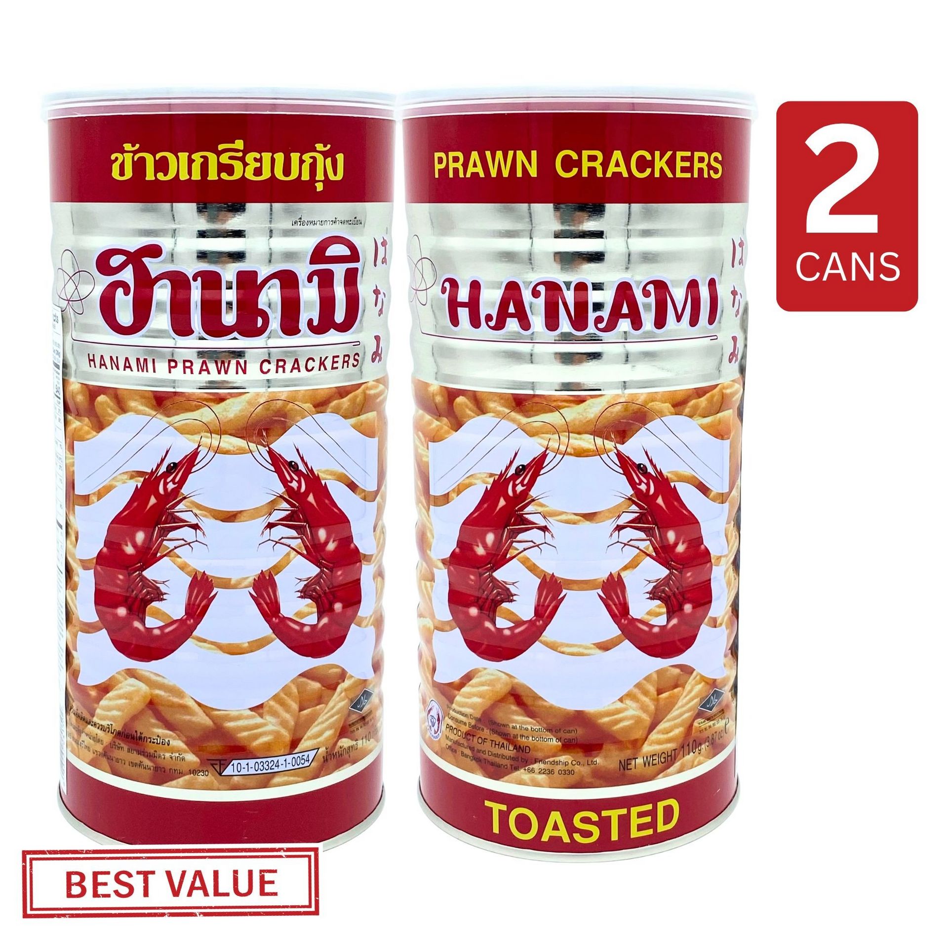 Get Hanami Prawn Crackers in Can - Original Flavor 2 count Delivered ...