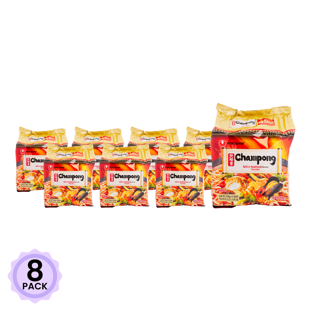Get Nongshim Champong Noodle Soup Spicy Seafood Flavor 4 packs 520 g*8 ...