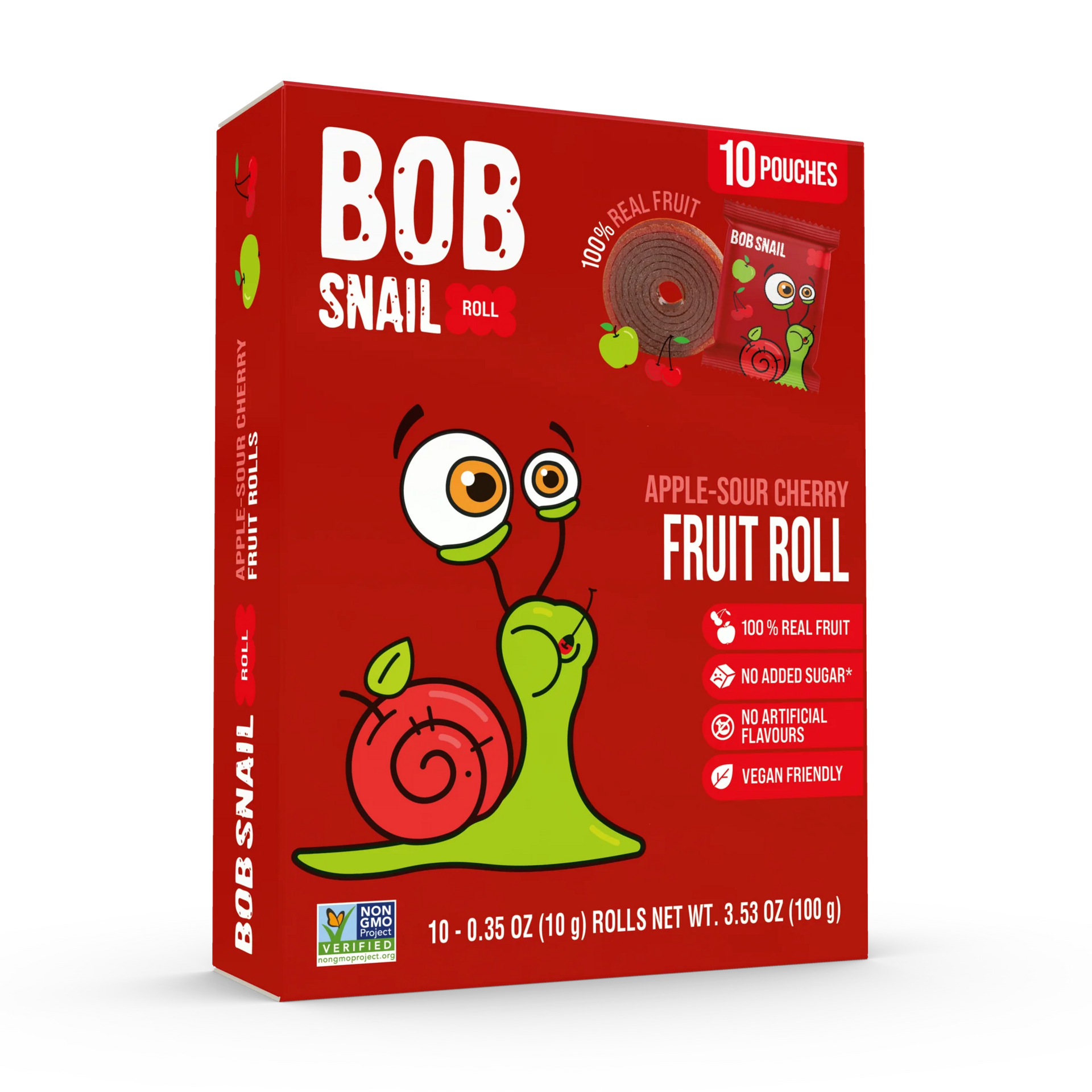 Get Bob Snail Fruit Rolls Apple Sour Cherry Box of 5x100g (European ...