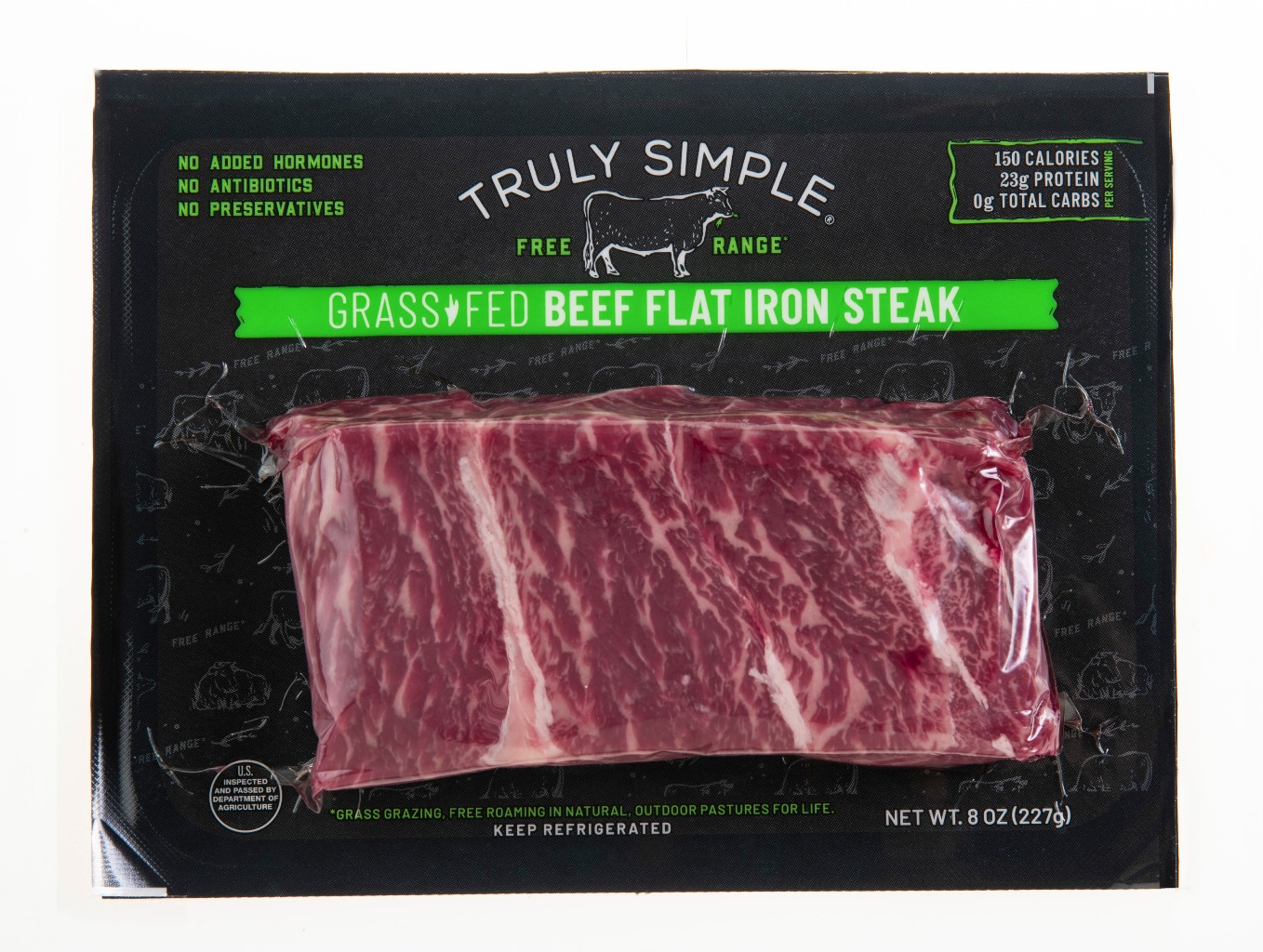 Truly Simple Grass Fed Beef Flat Iron Steak, Frozen - Weee!