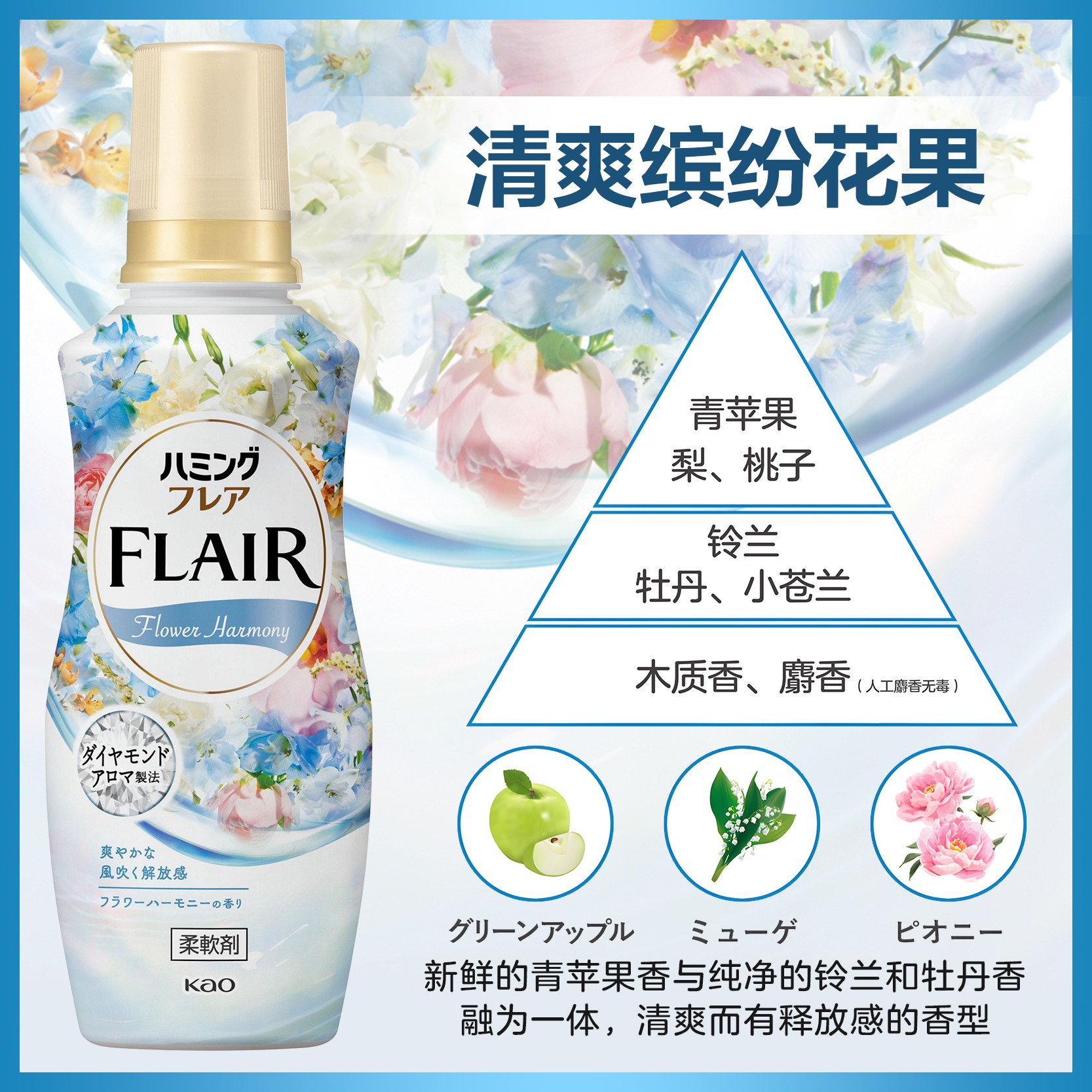 Get Japanese Kao Flair fabric softener flower harmony 520 ml Delivered ...