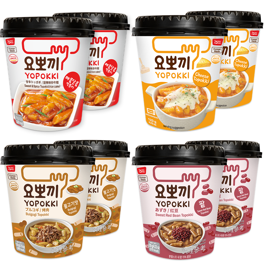 Get Yopokki Instant Tteokbokki - 4 Flavors (spicy, cheese, bulgogi, red ...