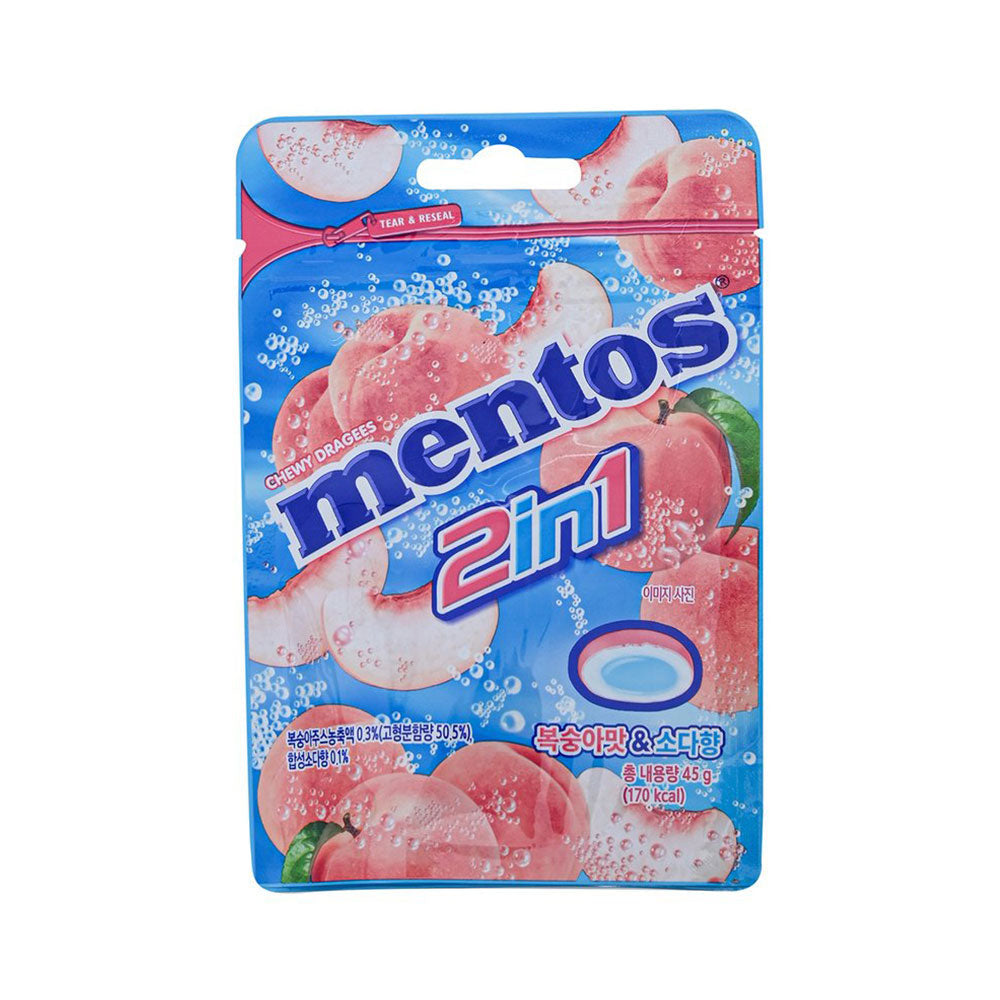 Get mentos 2 in 1 Peach Soda 45g 1 each Delivered | Weee! Asian Market